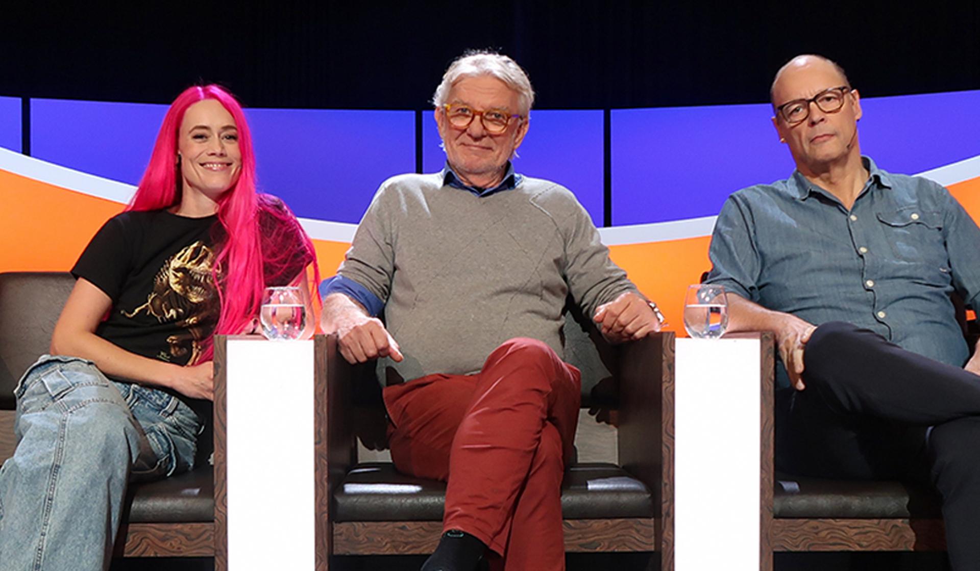 Een rockster in de studio in de tweede aflevering van De slimste mens ...